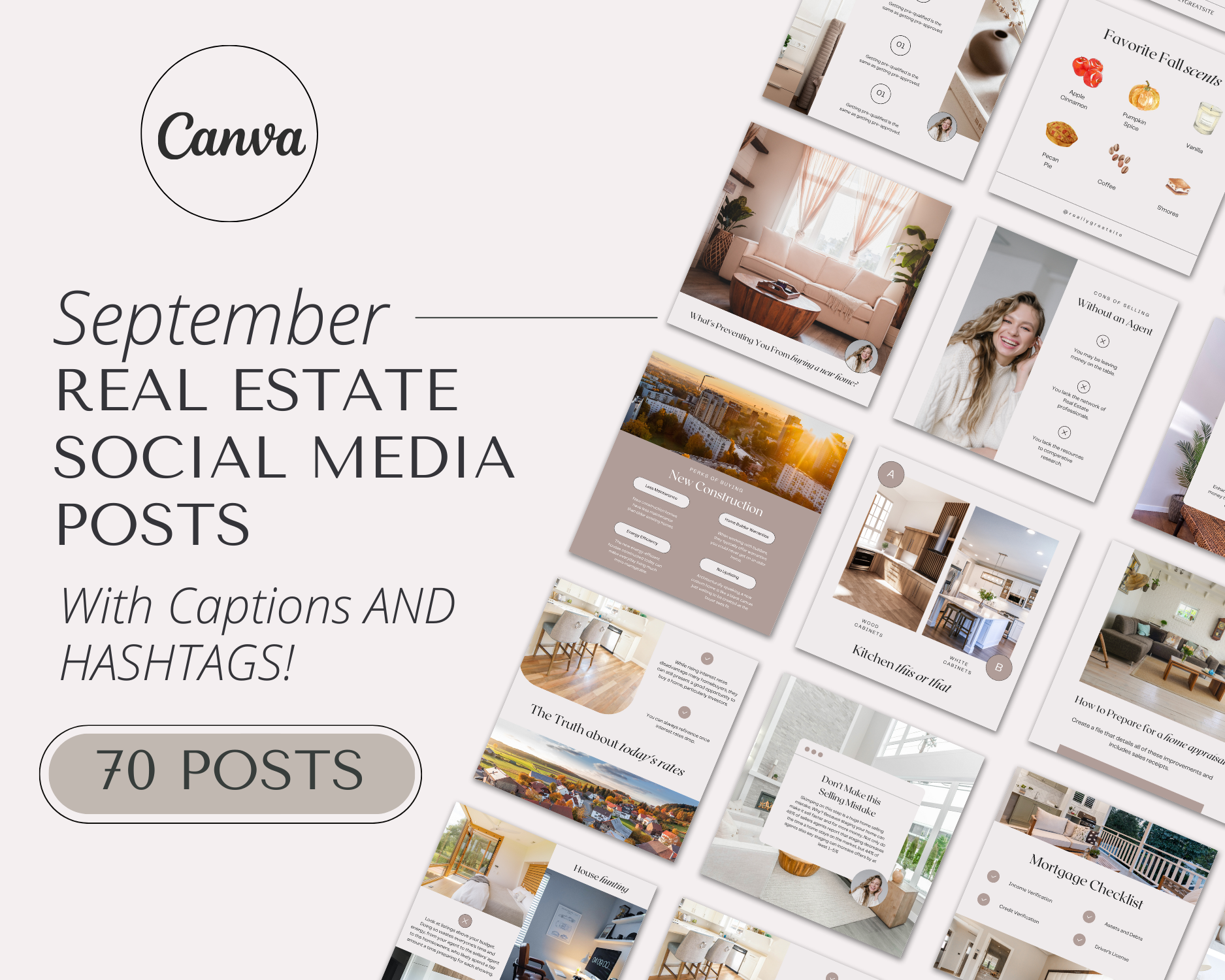 Aesthetic September Post Bundle with Captions - Real Estate Templates Co