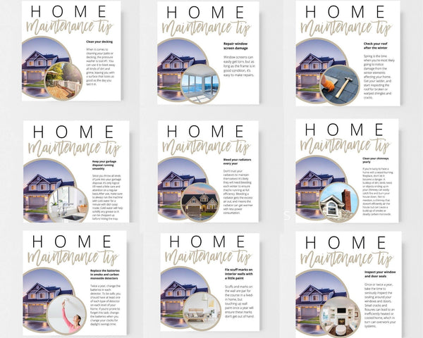 Home Maintenance Tips Social Media Posts for Realtors - Real Estate ...